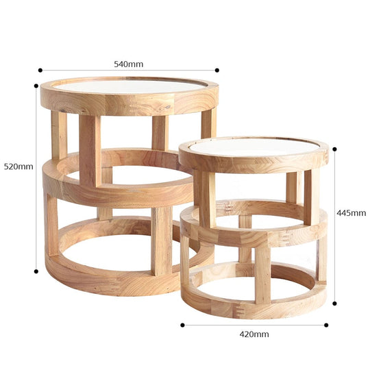 Arlo Side Table Elm Wood Set of 2 | Black Mango Interiors