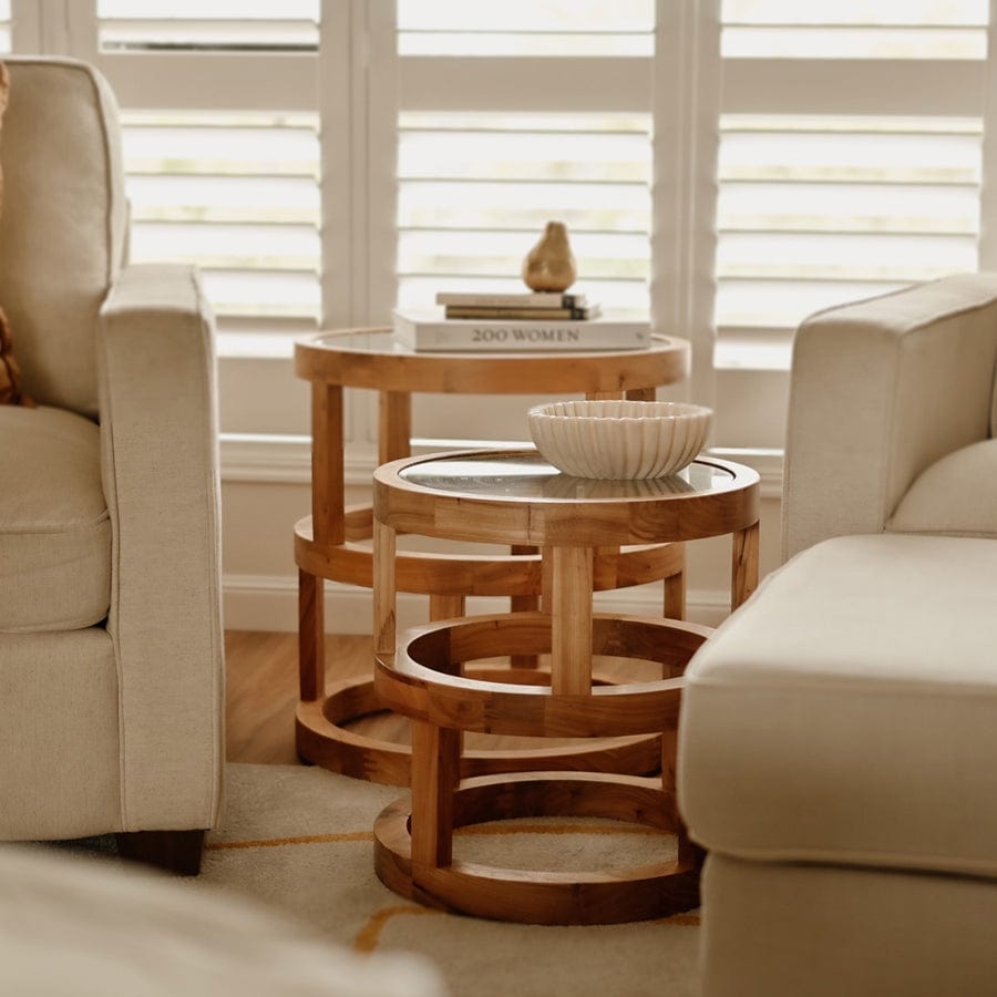 Arlo Side Table Elm Wood Set of 2 | Black Mango – Black Mango Interiors