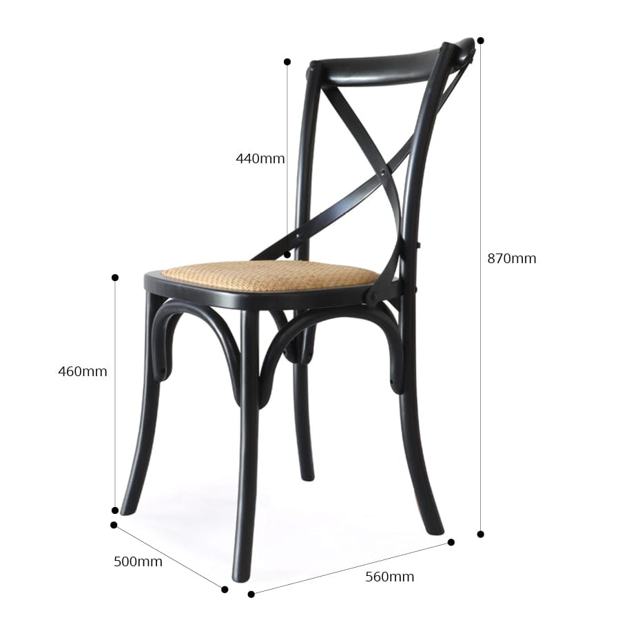 Cross Back Dining Chair Black | Black Mango Interiors