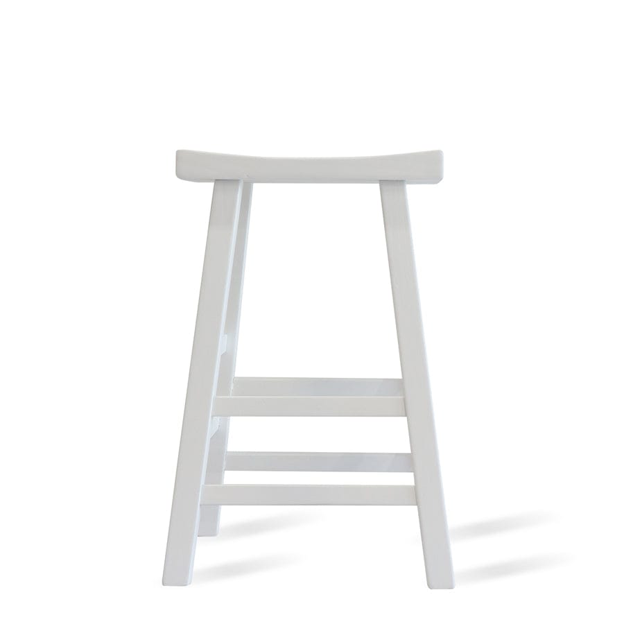 Maggie Solid Elm Counter Stool White | Black Mango Interiors