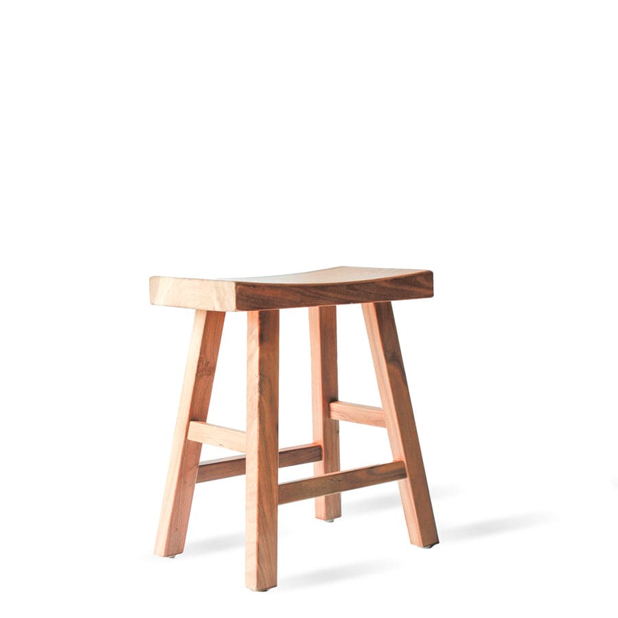 Maggie Solid Elm Workers Stool | Black Mango