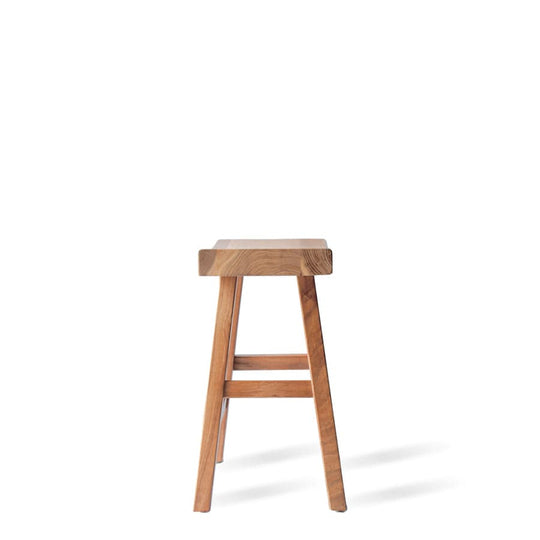Maggie Solid Elm Workers Stool | Black Mango