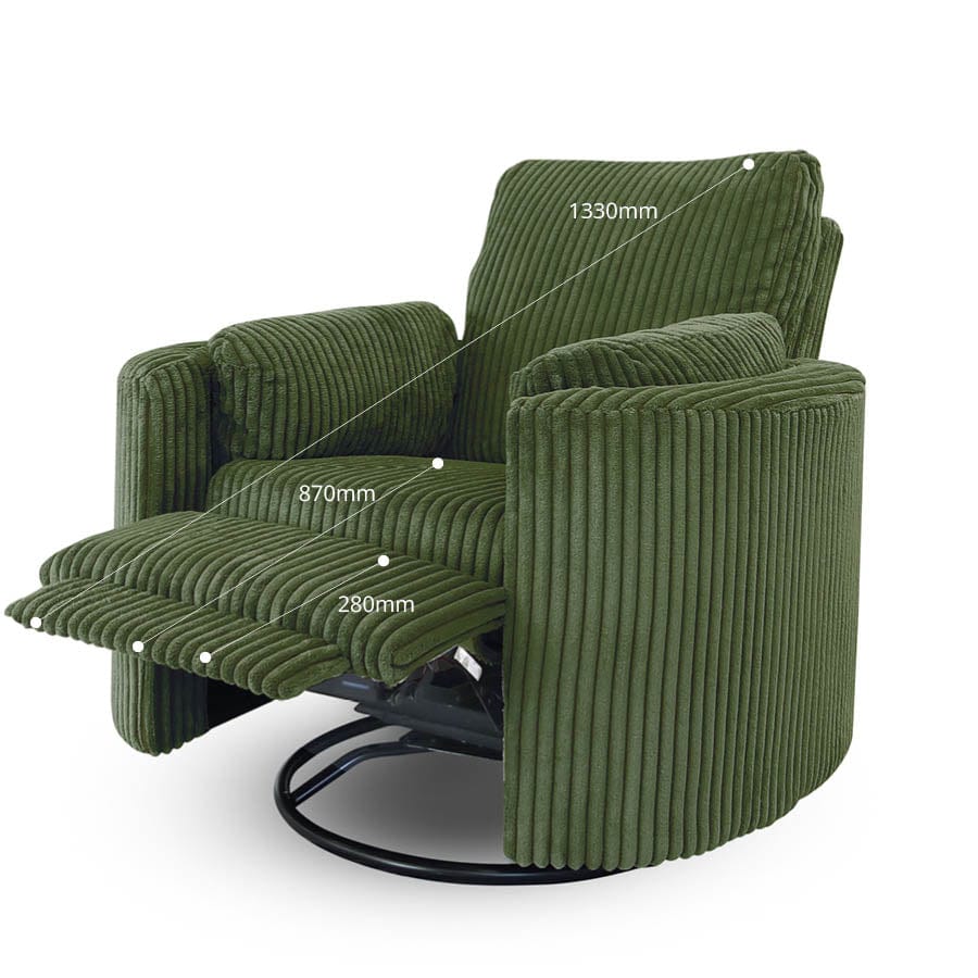 The Hug Swivel Recliner Chair in Sage | Black Mango – Black Mango Interiors